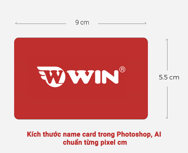 Kích thước name card tiêu chuẩn pixel cm trong Photoshop AI